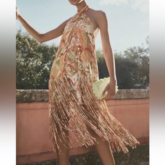 FARM Rio | Dresses | Farm Rio X Anthropologie Leopard Halter Neck ...